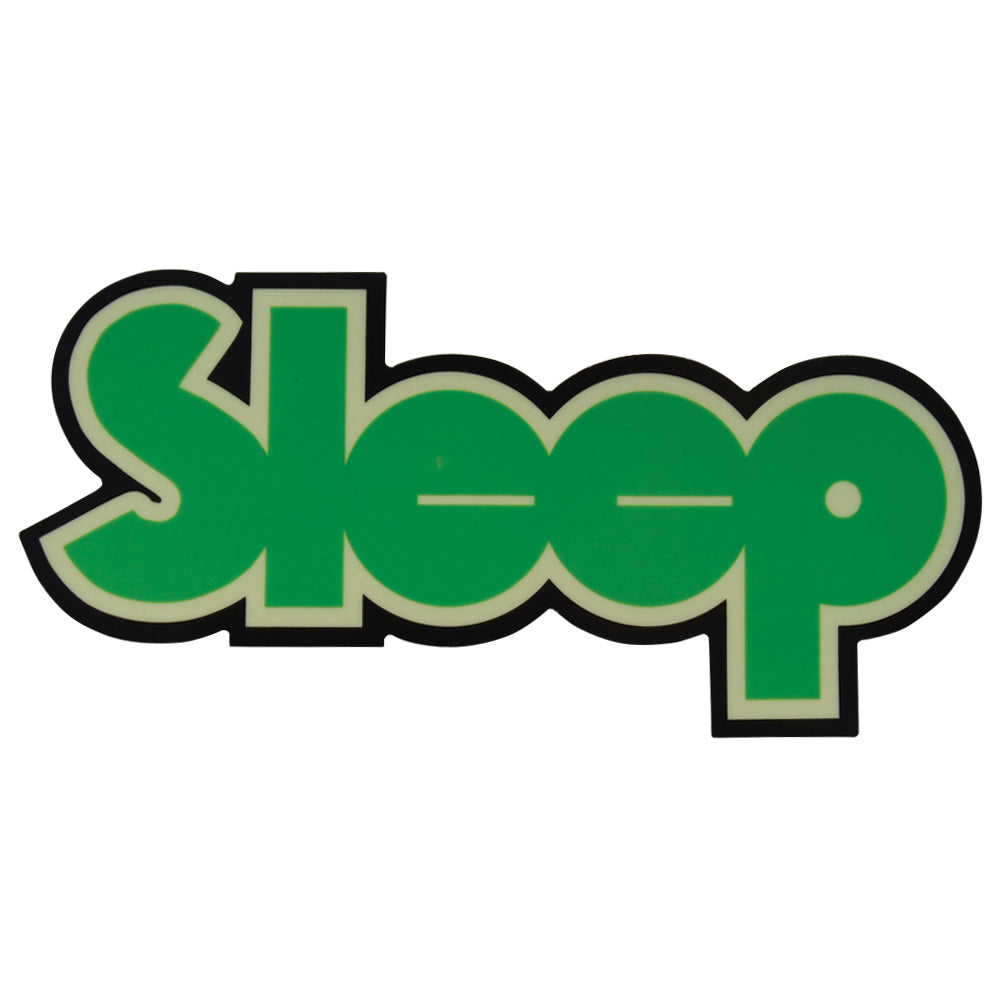 SLEEP LOGO LARGE GREEN STICKER Sabotage Printing